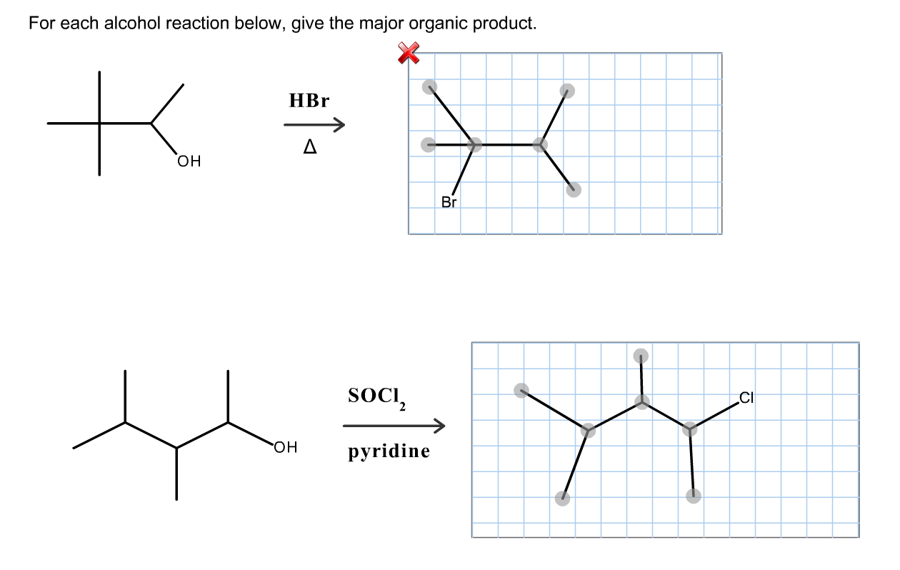 Solved: For Each Alcohol Reaction Below, Give The Major Or... | Chegg.com