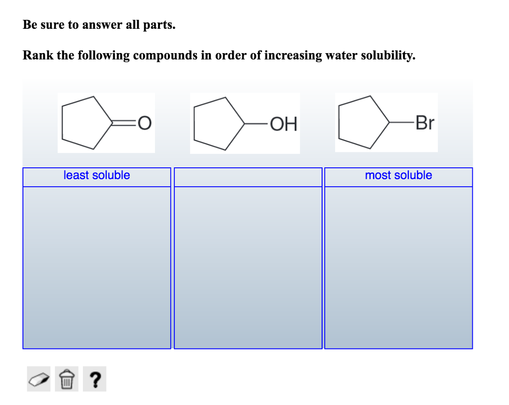 Solved: Rank The Following Compounds In Order Of Increasin... | Chegg.com Solved: Rank The Following Compounds In Order Of Increasin... | Chegg.com