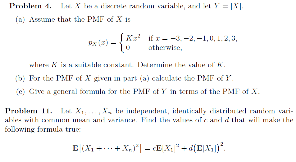 Solved: Let X Be A Discrete Random Variable, And Let Y = |... | Chegg.com Solved: Let X Be A Discrete Random Variable, And Let Y = |... | Chegg.com