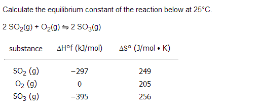 Solved Calculate The Equilibrium Constant Of The Reaction