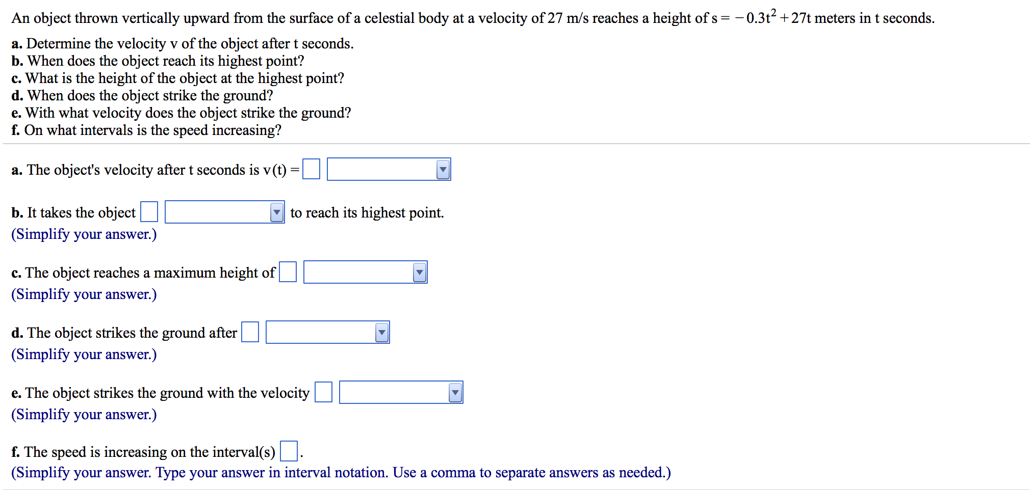 Solved An Object Thrown Vertically Upward From The Surfac