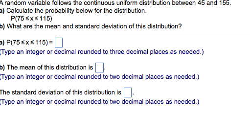 Solved A Random Variable Follows The Continuous Uniform D 