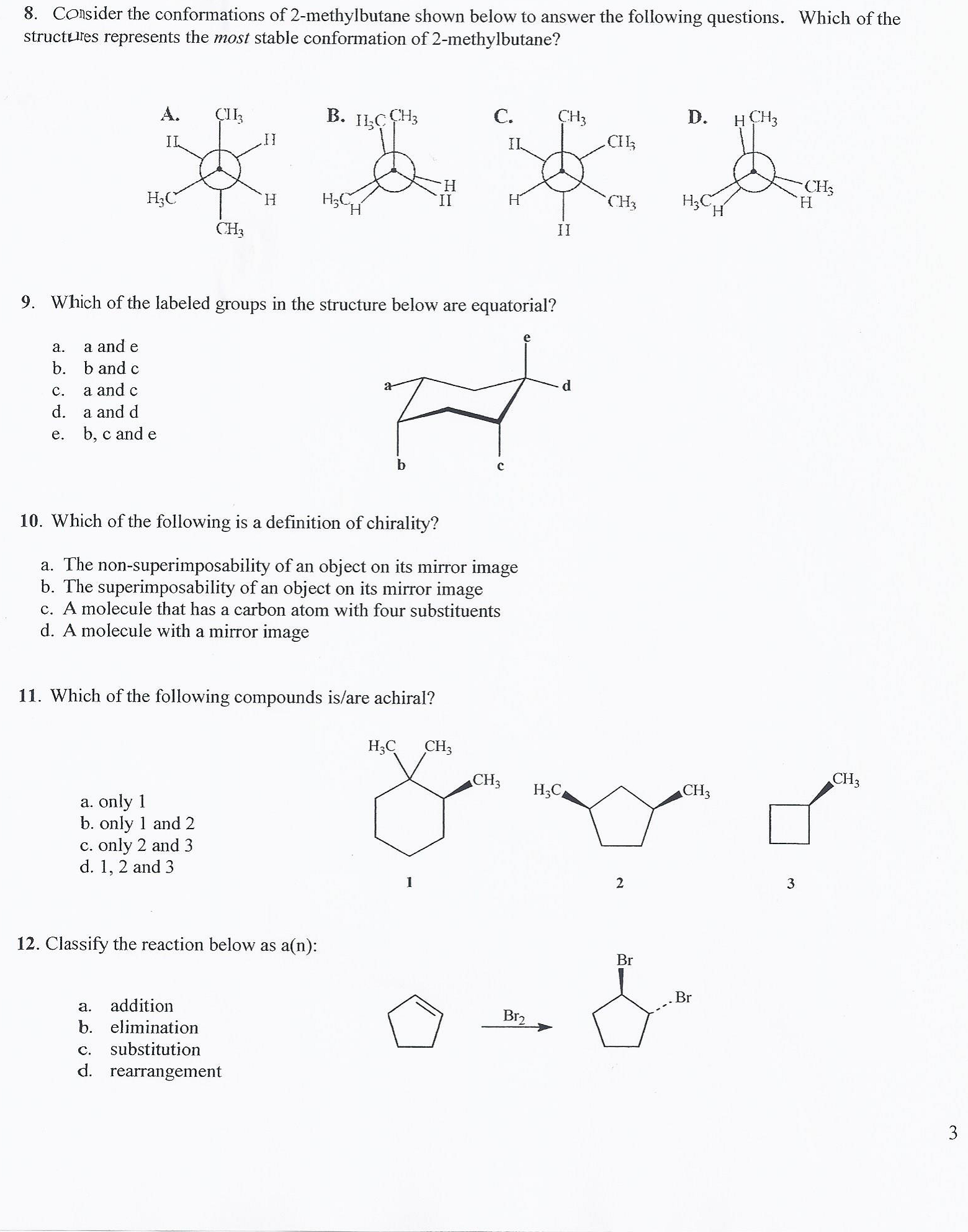 Solved Consider The Conformations Of 2 methylbutane Shown Chegg
