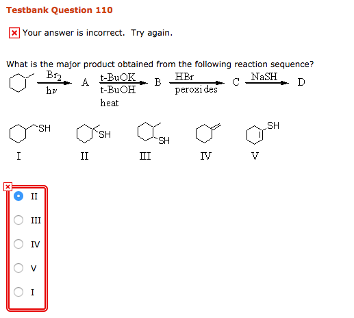 Solved What Is The Major Product Obtained From The Follow