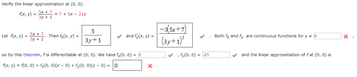 Solved: Verify The Linear Approximation At (0, 0). F(x, Y)... | Chegg.com Solved: Verify The Linear Approximation At (0, 0). F(x, Y)... | Chegg.com