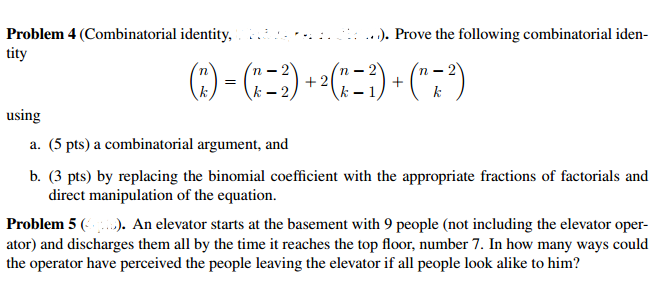 Solved Problem 4 Combinatorial Identity Pro