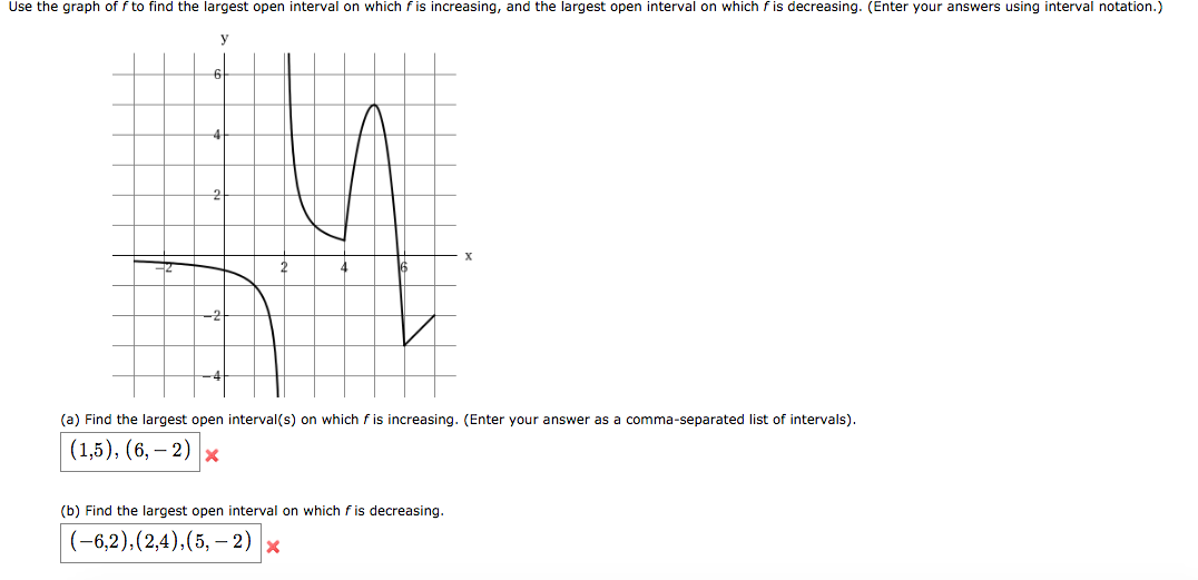 Solved: Use The Graph Of To Find The Largest Open Interval... | Chegg.com Solved: Use The Graph Of To Find The Largest Open Interval... | Chegg.com