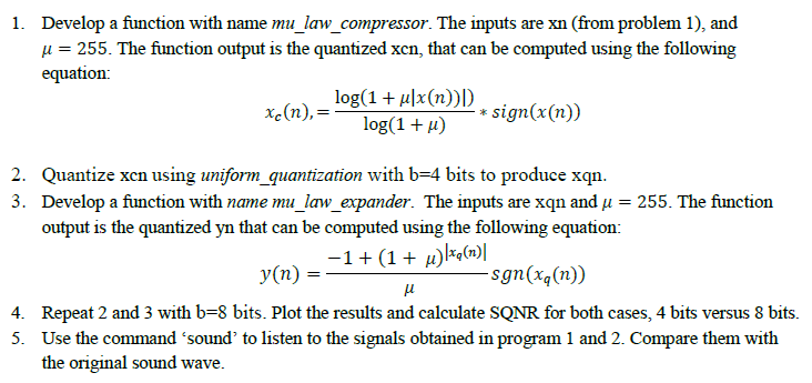 Solved Matlab The U Law Pcm System The Uniform Quantiza