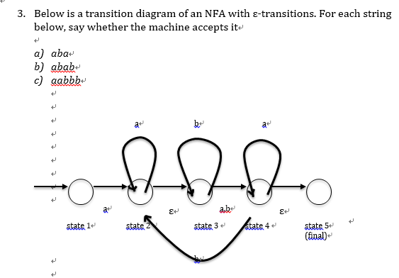 Solved Below Is A Transition Diagram Of An Nfa With Tran