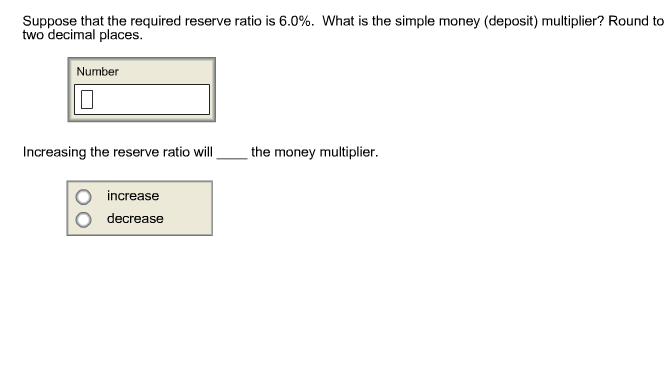 Solved Suppose That The Required Reserve Ratio Is 6 0perc Chegg