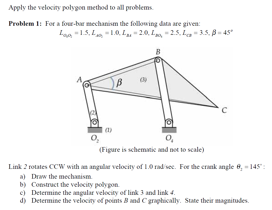 Solved Apply The Velocity Polygon Method To All Problems