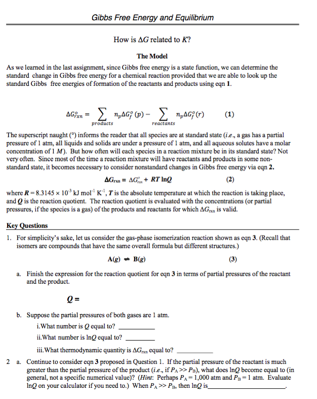 Solved Gibbs Free Energy And Equilibrium Chegg solved-gibbs-free-energy-and-equilibrium-chegg