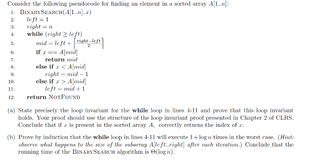 Solved Consider The Following Pseudocode For Finding An E