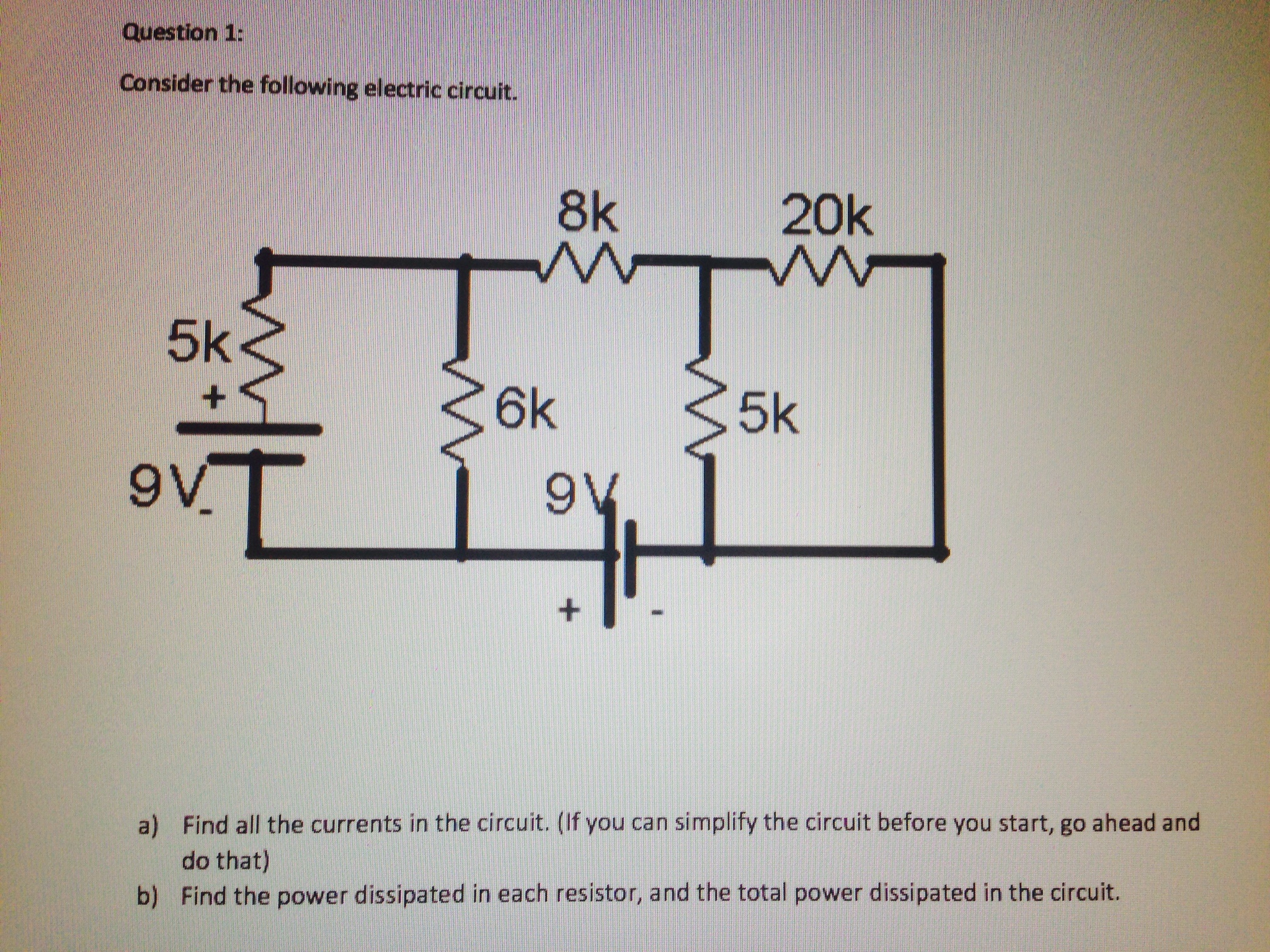 Solved Consider The Following Electric Circuit Find All 