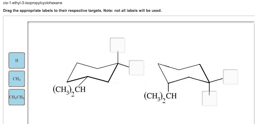 Solved: Cis-1-ethyl-3-isopropylcyclohexane Drag The Approp... | Chegg.com