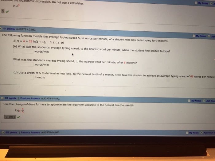 Solved The Following Function Models The Average Typing S Chegg