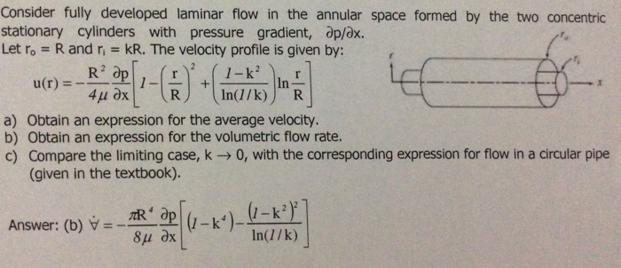 Solved: Consider Fully Developed Laminar Flow In The Annul... | Chegg.com Solved: Consider Fully Developed Laminar Flow In The Annul... | Chegg.com