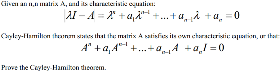 Solved: Given An NXn Matrix A, And Its Characteristic Equa... | Chegg.com Solved: Given An NXn Matrix A, And Its Characteristic Equa... | Chegg.com