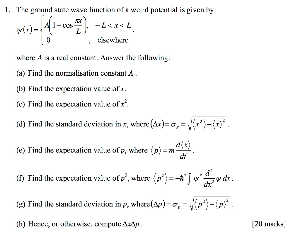 Solved The Ground State Wave Function Of A Weird Potentia