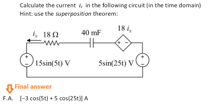 Solved Calculate The Current Ix In The Following Circuit
