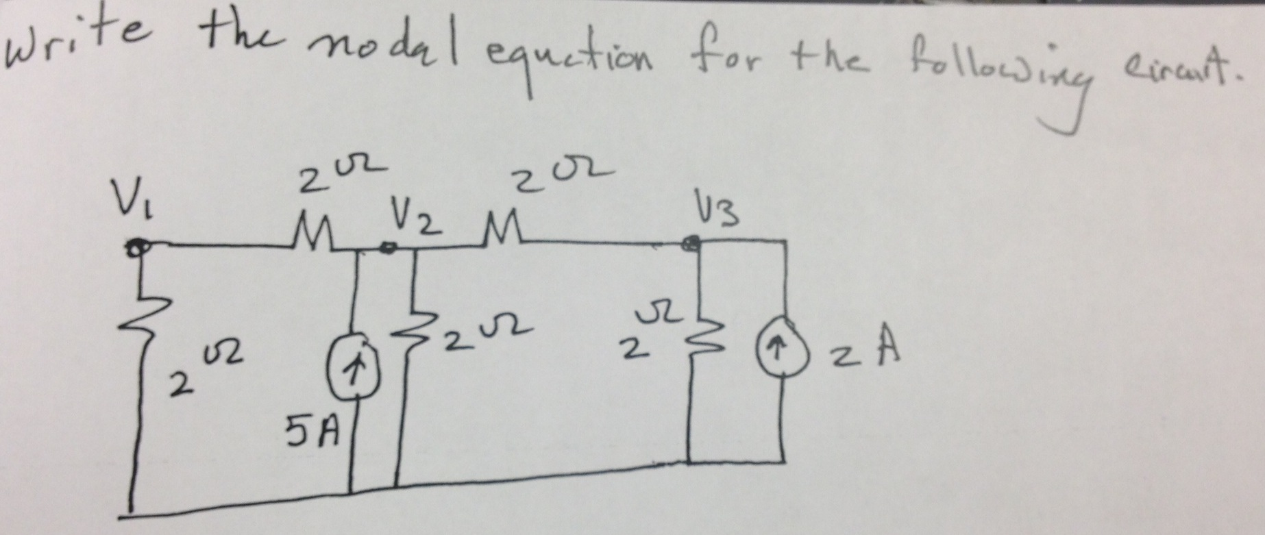Solved: Write The Nodal Equation For The Following Circuit. | Chegg.com Solved: Write The Nodal Equation For The Following Circuit. | Chegg.com