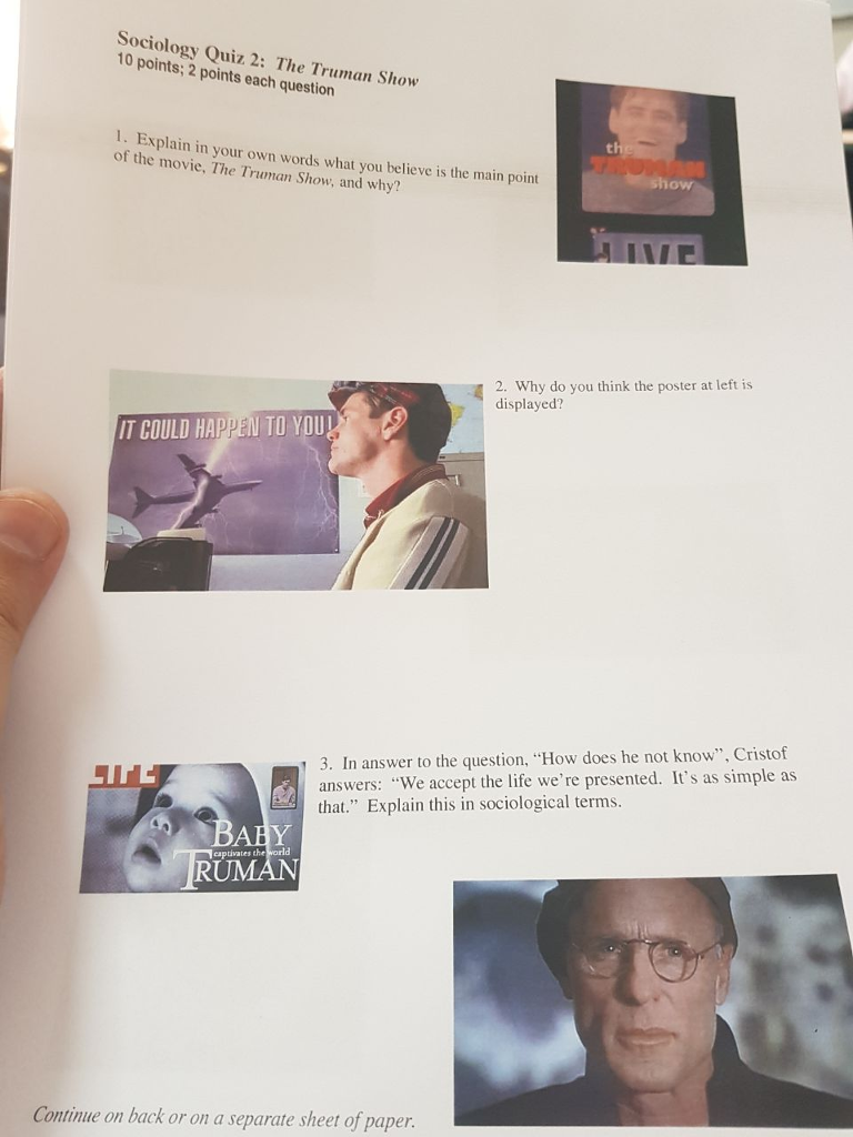 The Truman Show Worksheet The Truman Show Essays.pdf