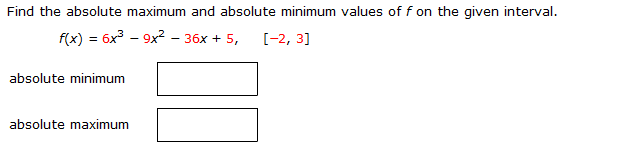 Solved Find The Absolute Maximum And Absolute Minimum Val