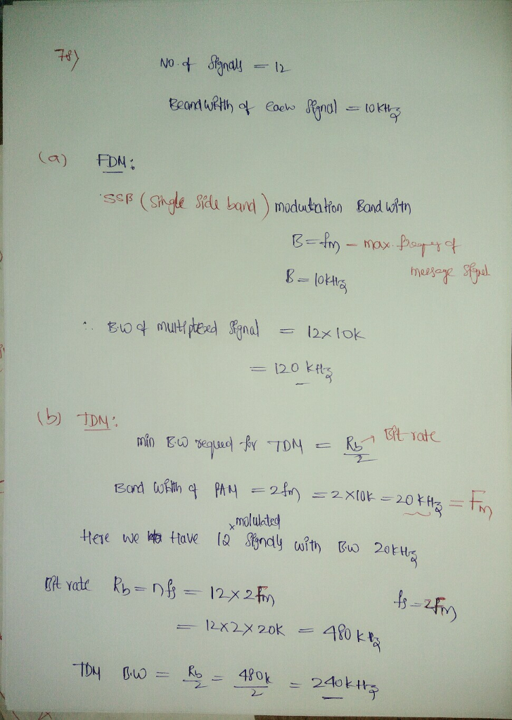 (Solved) - Twelve different message signals, each with a bandwidth of 10 kHz,... - (1 Answer ...