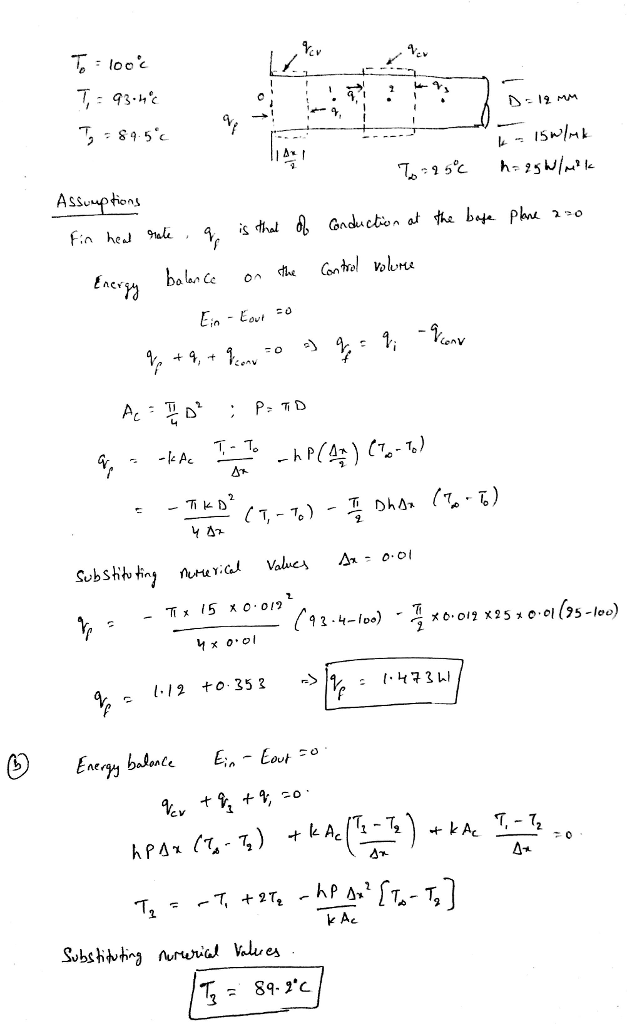 Solved A Steady State Finite Difference Analysis Has Been