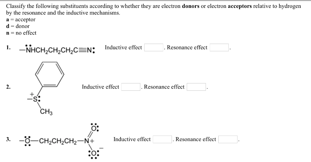 Solved: Classify The Following Substituents According To W... | Chegg.com Solved: Classify The Following Substituents According To W... | Chegg.com