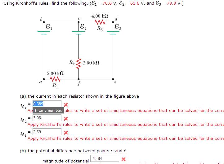 Solved: Using Kirchhoff's Rules, Find The Following. (1 = ... | Chegg.com Solved: Using Kirchhoff's Rules, Find The Following. (1 = ... | Chegg.com