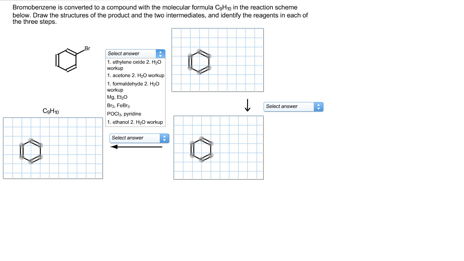 Solved Bromobenzene Is Converted To A Compound With The M
