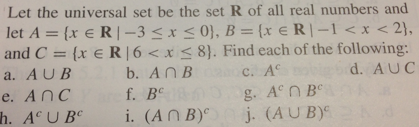 Solved Let The Universal Set Be The Set R Of All Real Num