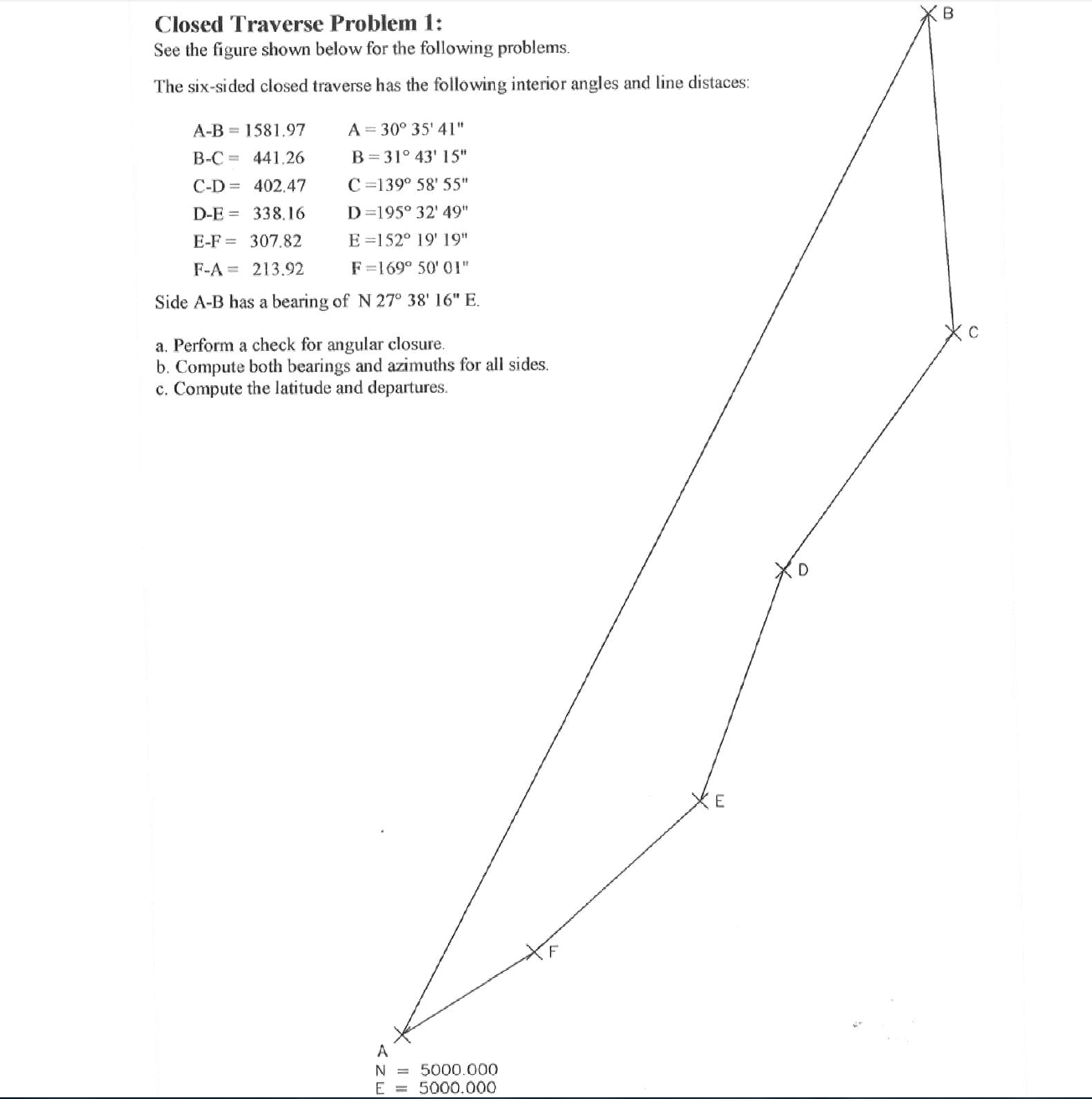 Solved: Closed Traverse Problem 1: See The Figure Shown Be... | Chegg.com Solved: Closed Traverse Problem 1: See The Figure Shown Be... | Chegg.com