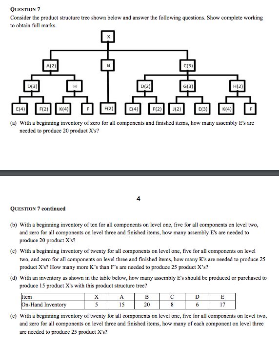 Solved: Consider The Product Structure Tree Shown Below An... | Chegg.com Solved: Consider The Product Structure Tree Shown Below An... | Chegg.com