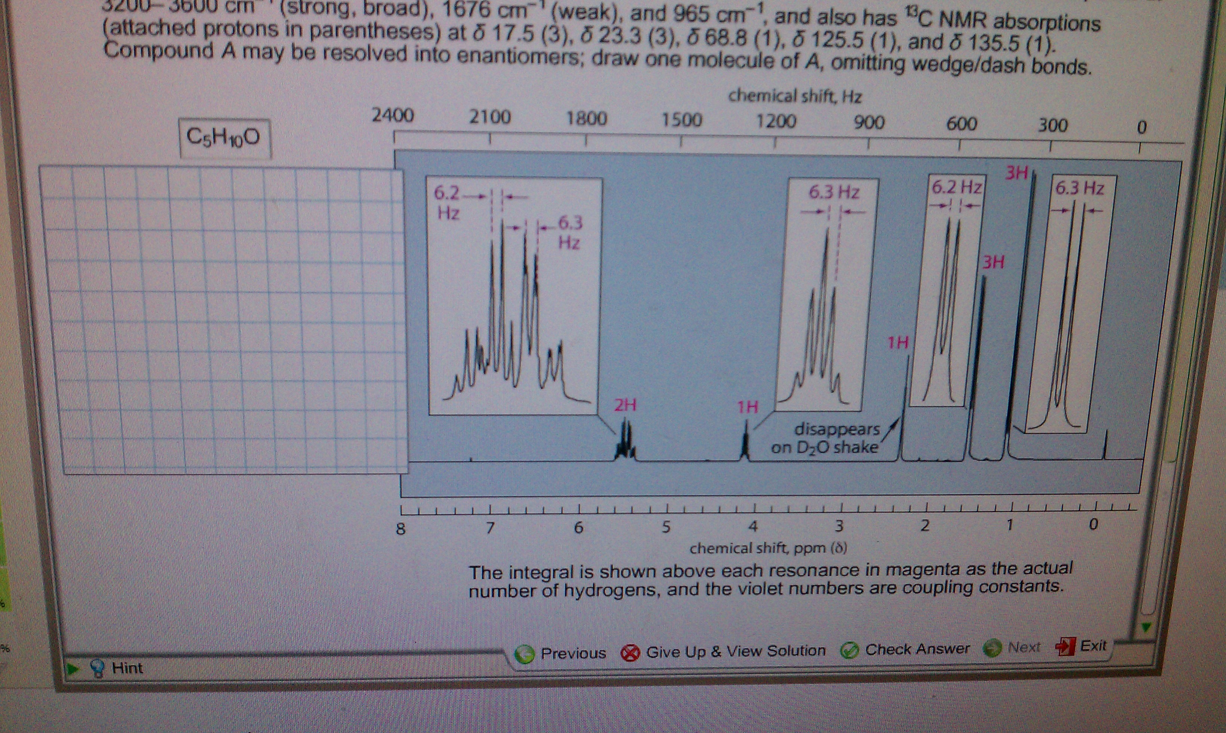 Solved: Identify The Compound A (C5H10O) With The Proton N... | Chegg.com Solved: Identify The Compound A (C5H10O) With The Proton N... | Chegg.com