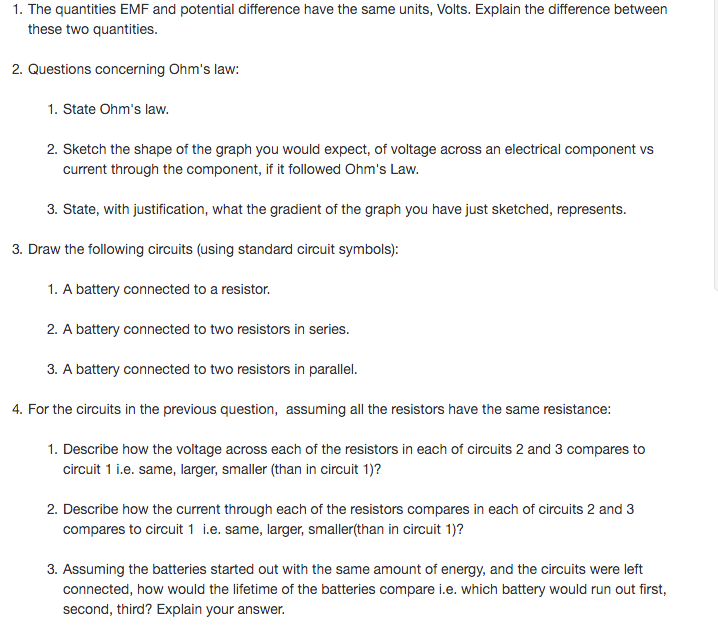 Voltage Vs Emf Difference Between Potential Difference