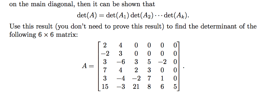 Solved If A Is A Block Triangular Matrix With Square Matr