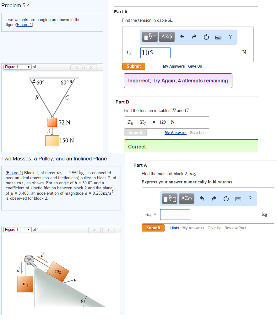 Weights And Pulley On An Incline Physics Problem
