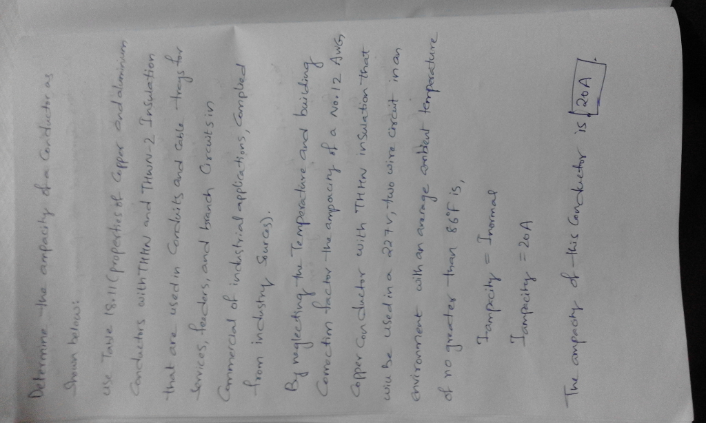 Solved Calculate The Ampacity Of A 40 Awg Thhn Copper Cheggcom