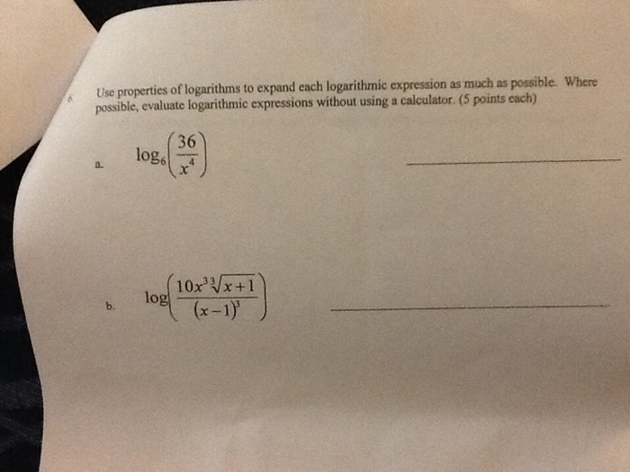 Solved Use Properties Of Logarithms To Expand Each Logari 