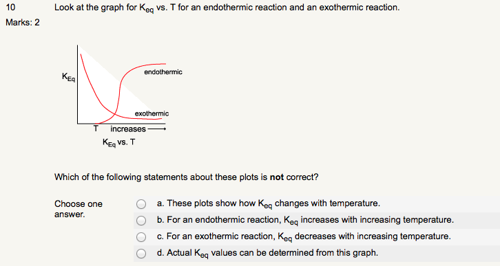 Solved: Look At The Graph For Keq Vs. T For An Endothermic... | Chegg.com