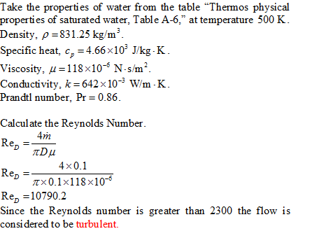 (Solved) - Consider pressurized liquid water flowing at = 0.1 kg/s in a... - (1 Answer ...