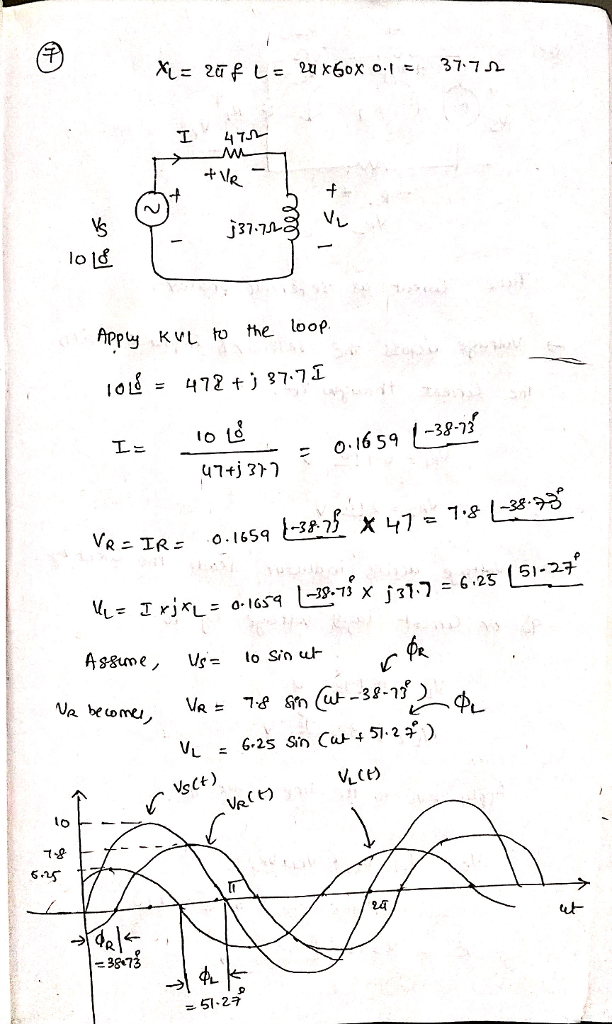 (Solved) - Draw the waveforms for V s , V R , and V L in Figure 58. Show the... - (1 Answer ...