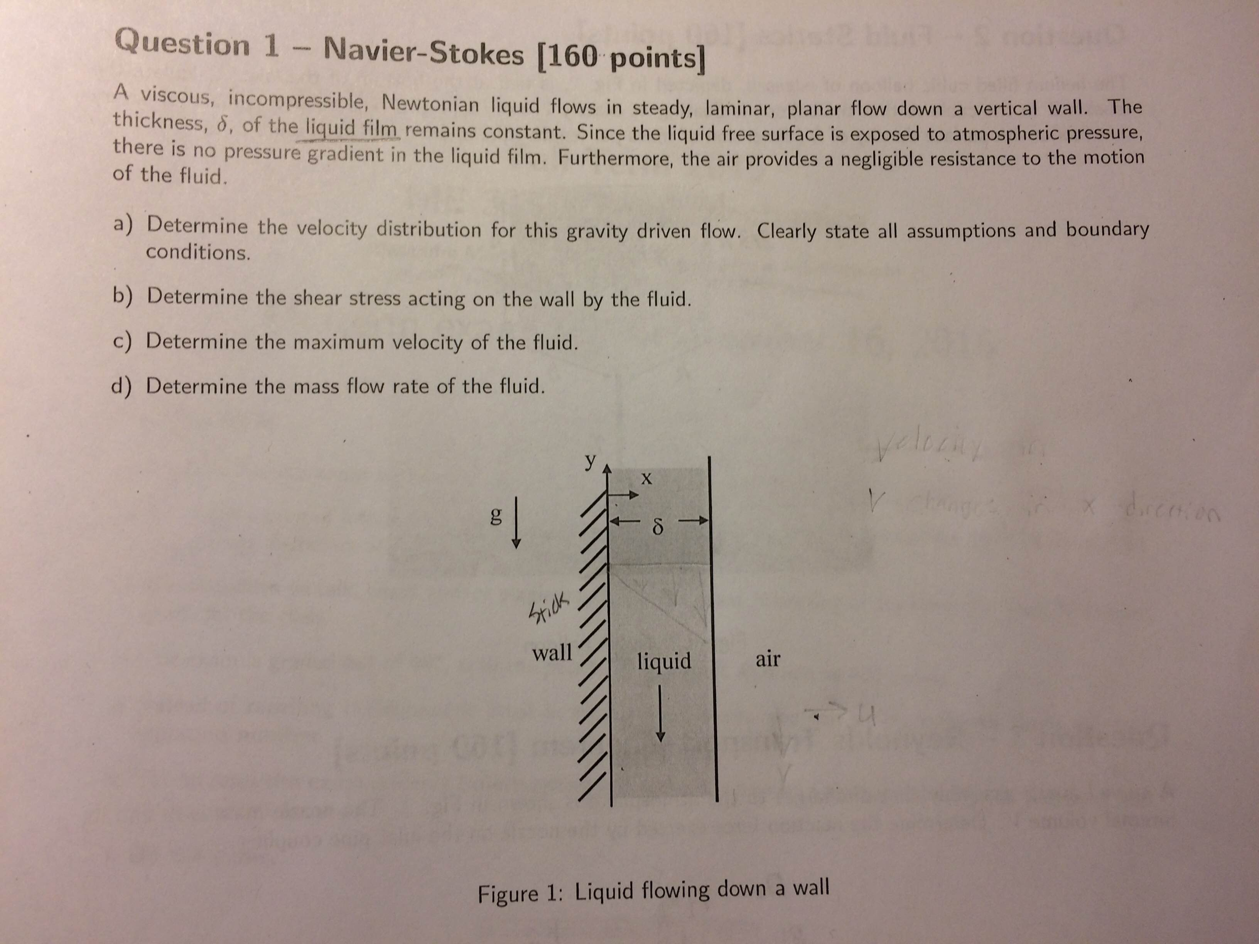 A Viscous Incompressible Newtonian Liquid Flows