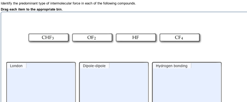 Solved: Identify The Predominant Type Of Intermolecular Fo... | Chegg.com Solved: Identify The Predominant Type Of Intermolecular Fo... | Chegg.com