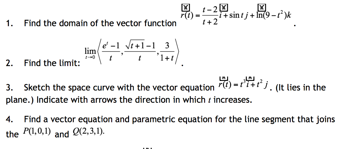 Find The Domain Of The Vector Function R T T