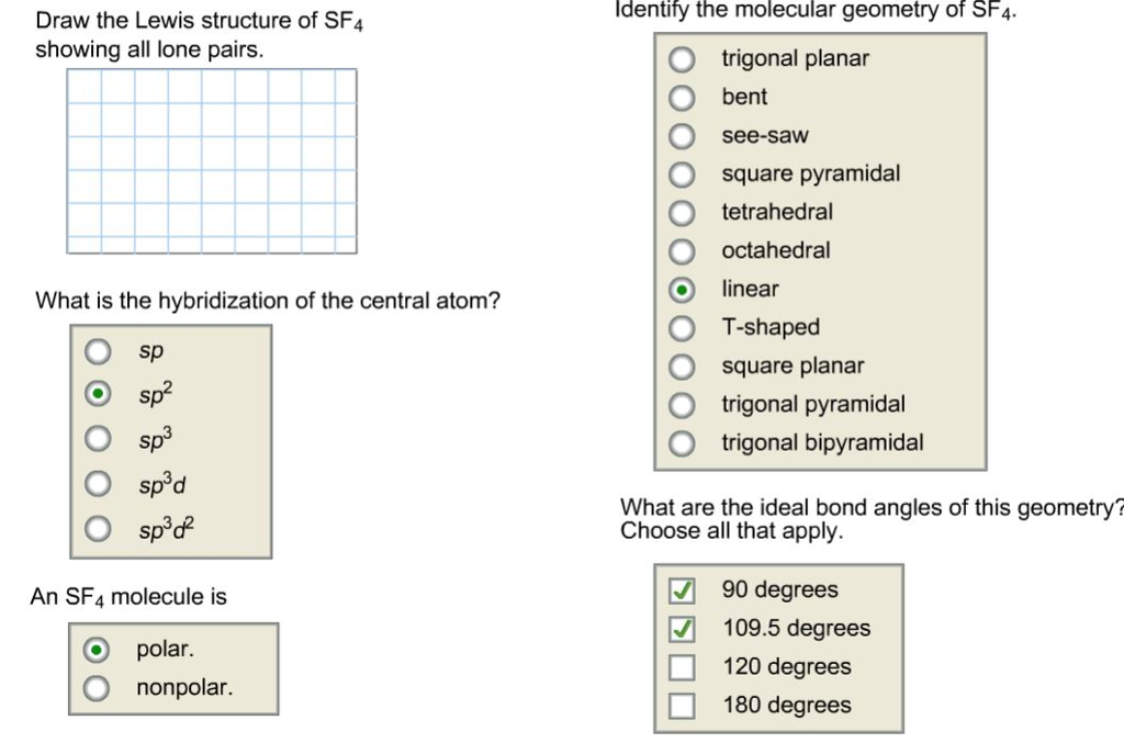 Lewis Structure Of Sf4 Solved] Which Of The Following Species Has A