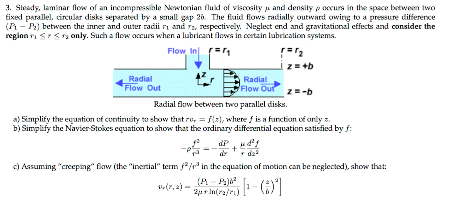 Solved: 3. Steady, Laminar Flow Of An Incompressible Newto... | Chegg.com Solved: 3. Steady, Laminar Flow Of An Incompressible Newto... | Chegg.com