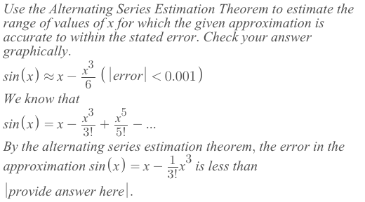 Alternating Series Estimation Theorem Review For Final